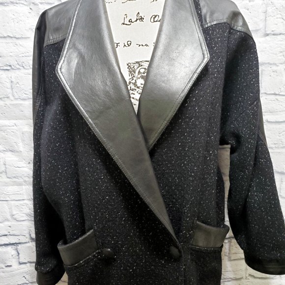 David Benjamin | Jackets & Coats | David Benjamin Black Wool Leather ...